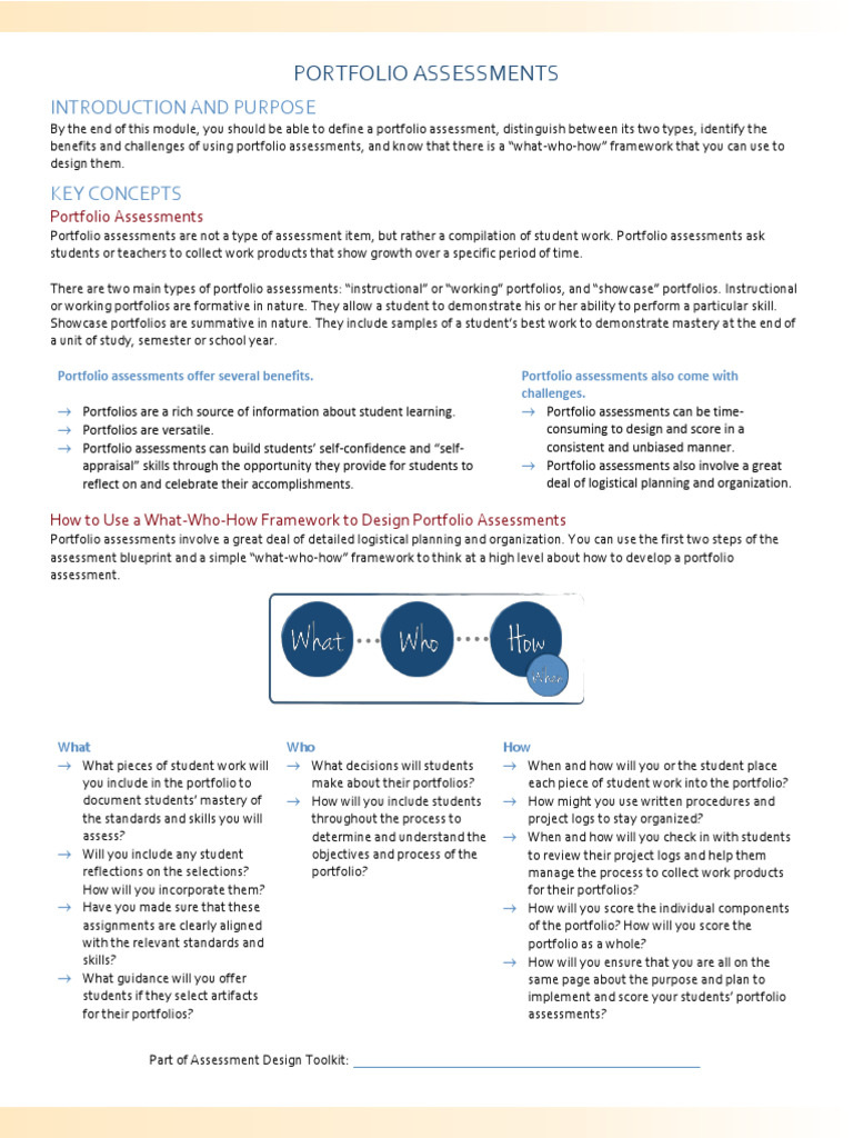 Portfolio Assessment | PDF