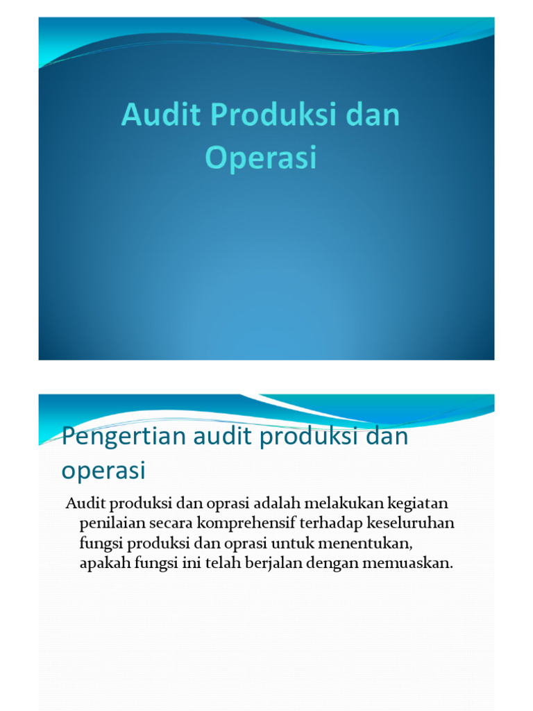 Bab 6 Audit Produksi Dan Operasi | PDF