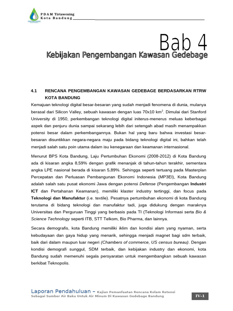 BAB 4 Rencana Pengembangan Kawasan Gede Bage Inception Report Ok V | PDF