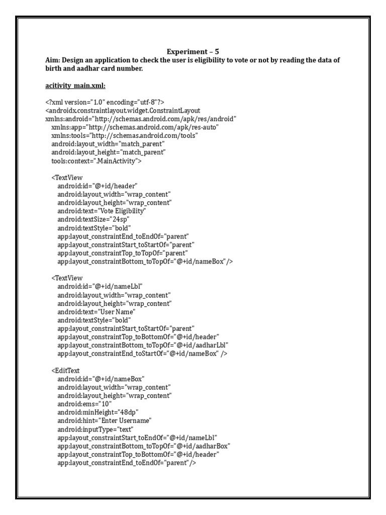 Program 5 - Vote Eligibility Application | PDF
