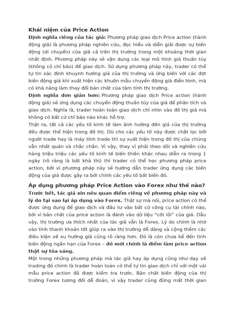 P1 - Khái niệm của Price Action | PDF