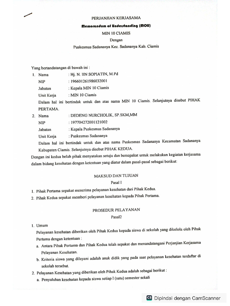 Mou Min 10 &puskesmas | PDF