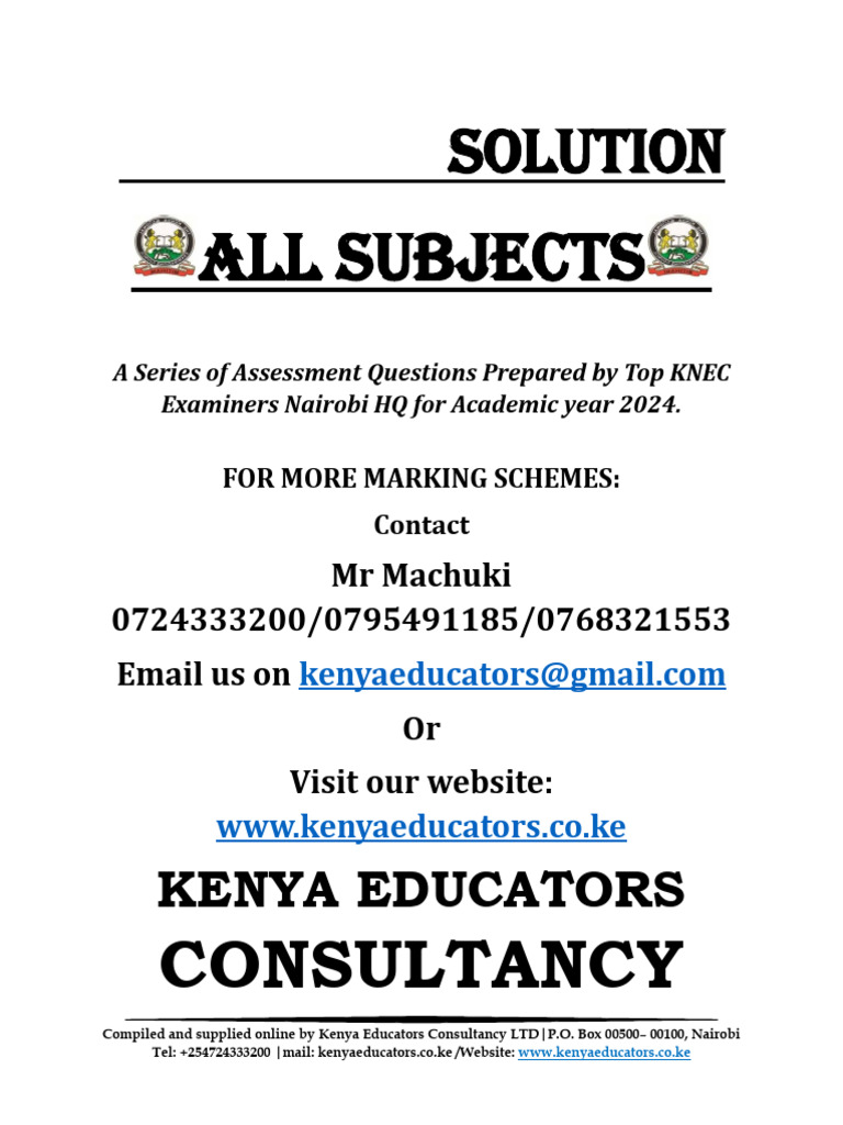 Kcse 2024 Solution | PDF