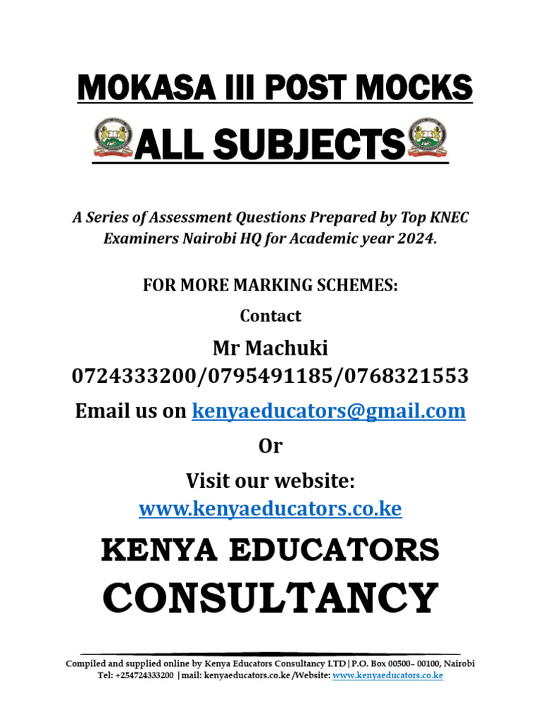 Mokasa Iii Kcse 2024 Post Mocks Pdf
