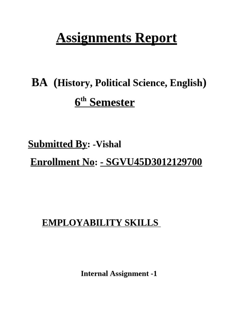 Assignments BA 6th Sem | PDF