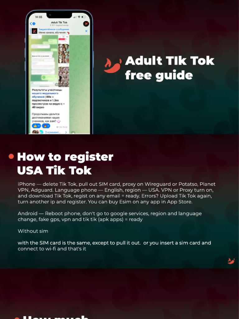 Tik Tok Free USA Guide @tiktokadultmodel | PDF