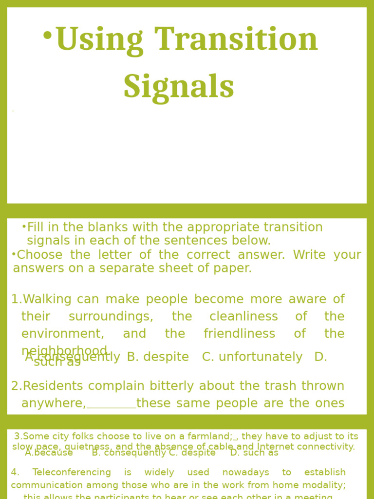Using Transition Signals | PDF