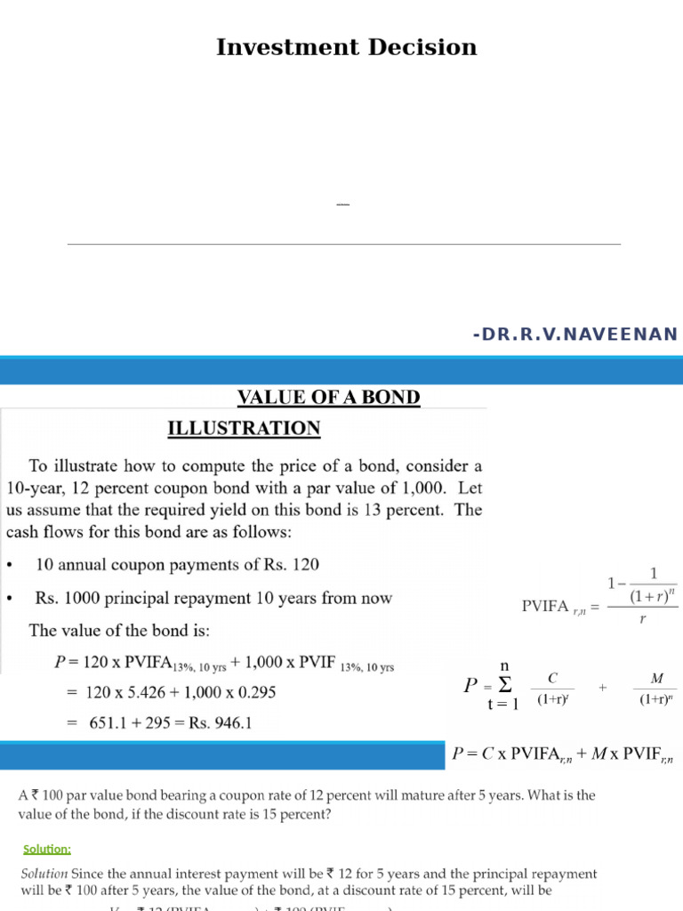 Valuation of Bonds | PDF