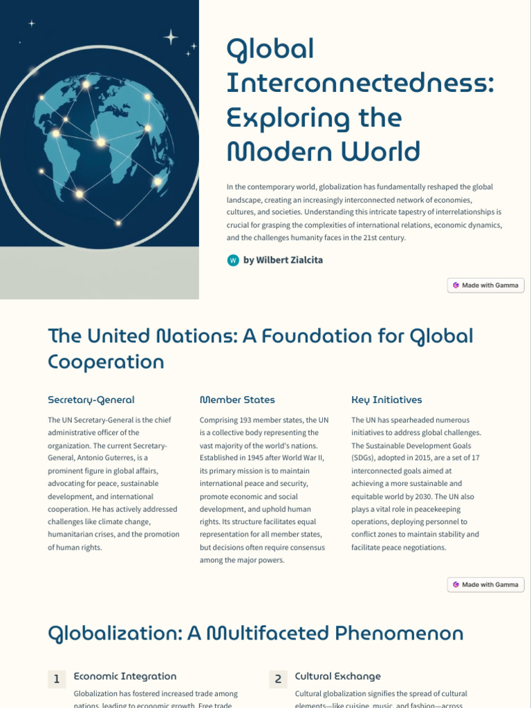 Global Interconnectedness Exploring The Modern World | PDF