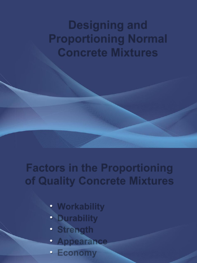 Designing and Proportioning Normal Concrete Mixtures Handouts | PDF