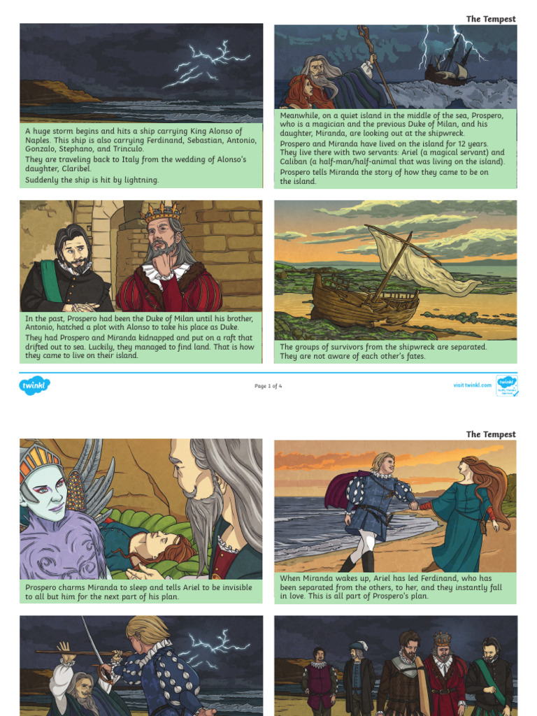The Tempest by William Shakespeare Storyboard | PDF