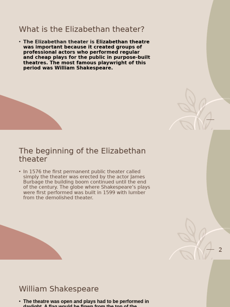 Elizabethan Theater | PDF