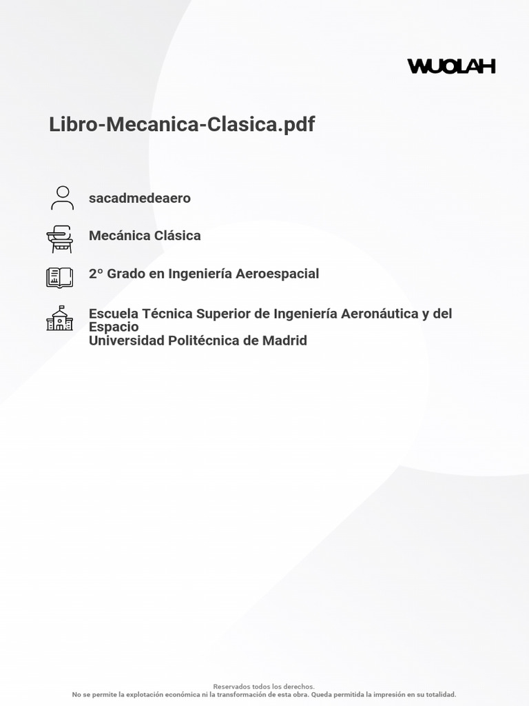 Mecánica Clásica | PDF