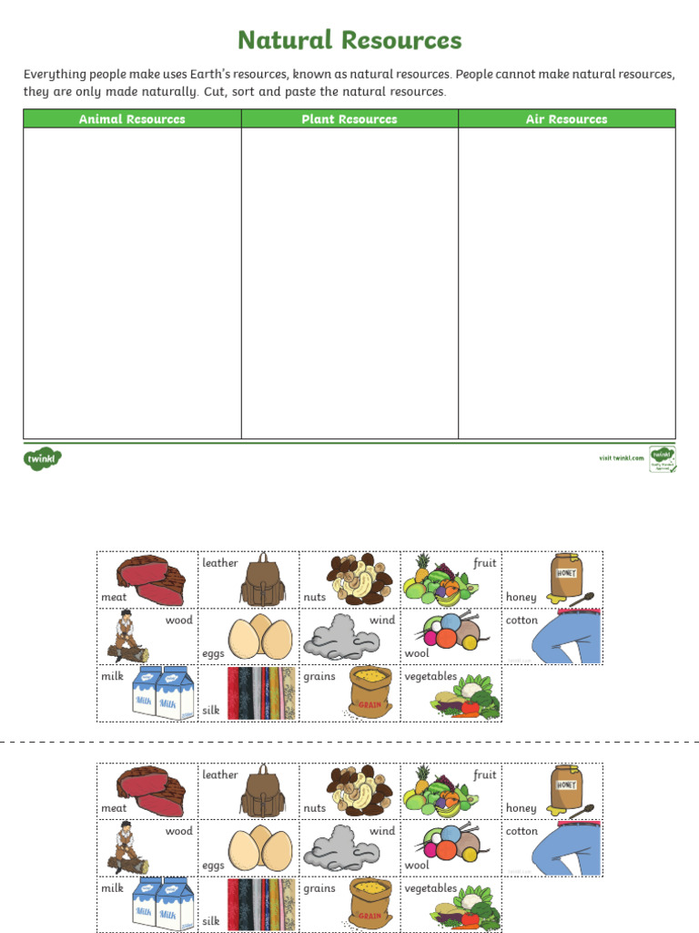 Au SC 240 Natural Resources Science Sorting Activity Sheet - Ver - 4 | PDF