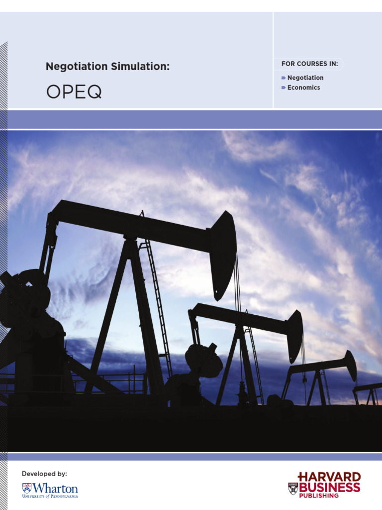 Negotiations Simulation OPEQ1 | PDF