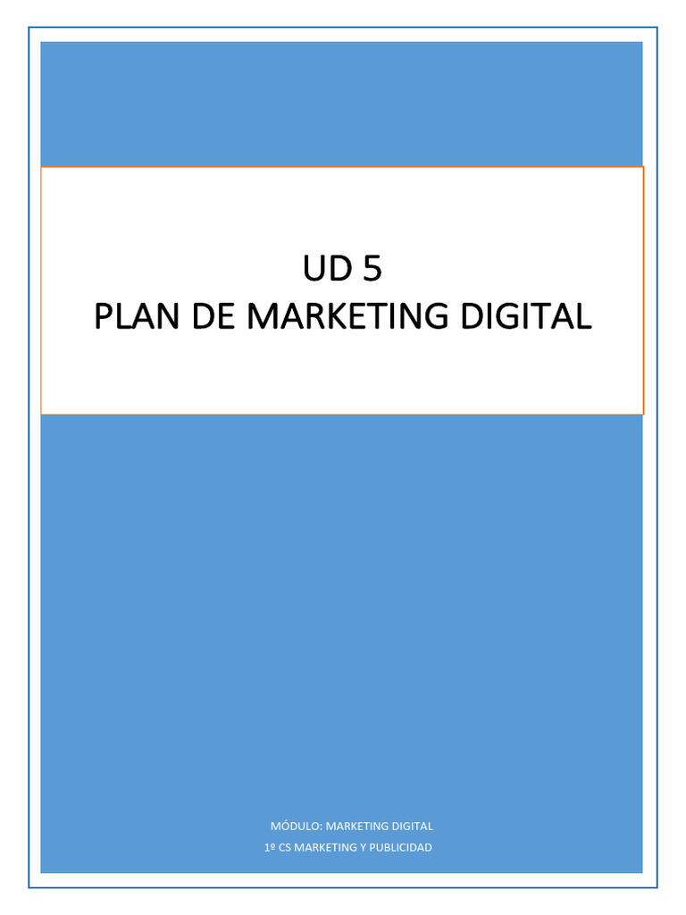Ud 5 Diseño Plan de MKT Digital | PDF