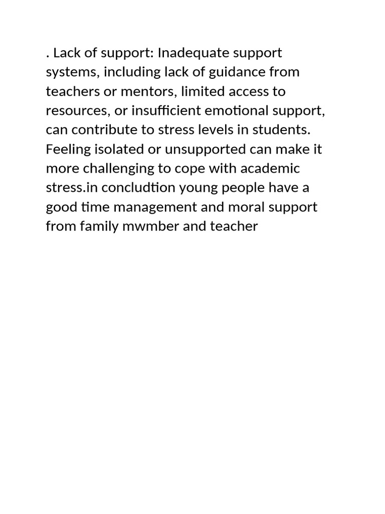 Lack of Support | PDF