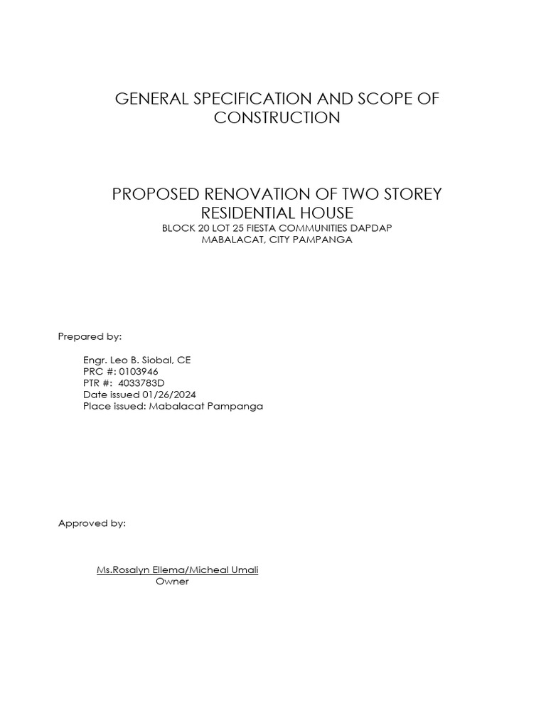 General Specification Fiesta Dapdap | PDF