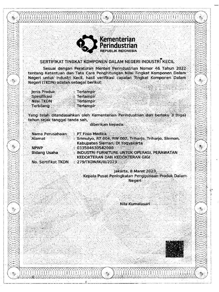 Sertifikat TKDN | PDF