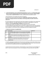 Aadhaar Self Declaration Form | PDF