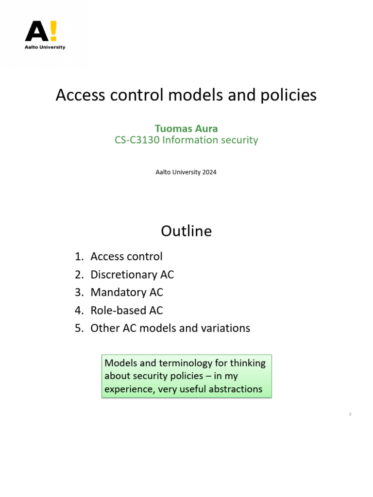 01 Security Ac Models | PDF