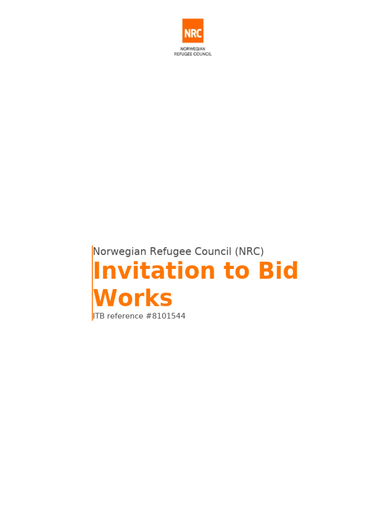 Invitation To Bid Works: Norwegian Refugee Council (NRC) | PDF