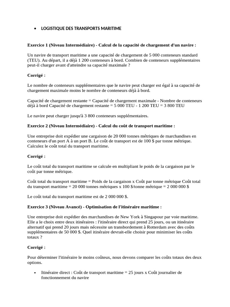 Transport Maritime | PDF