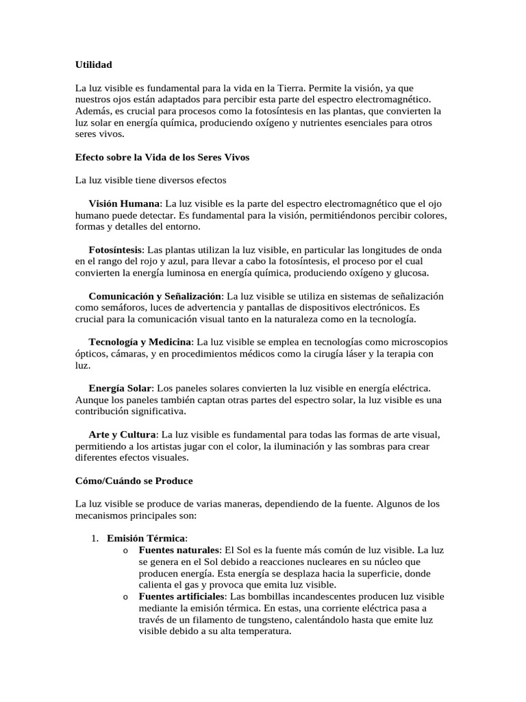 Luz Visible | PDF