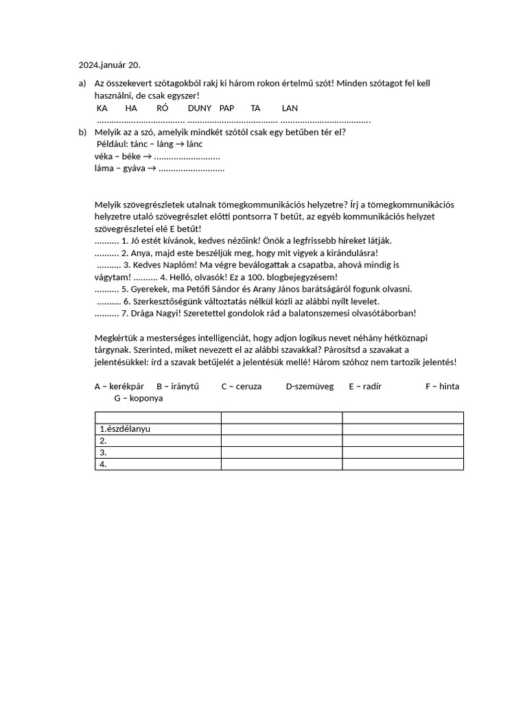 Vegyes Feladatok | PDF