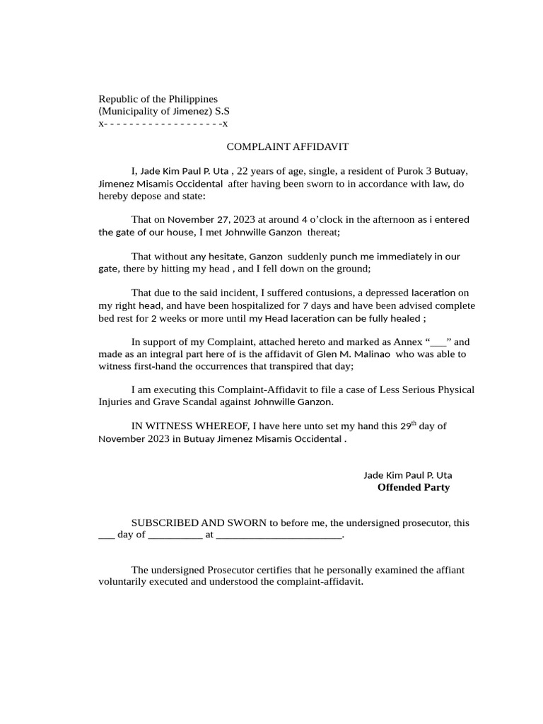 Affidavit Complaint | PDF