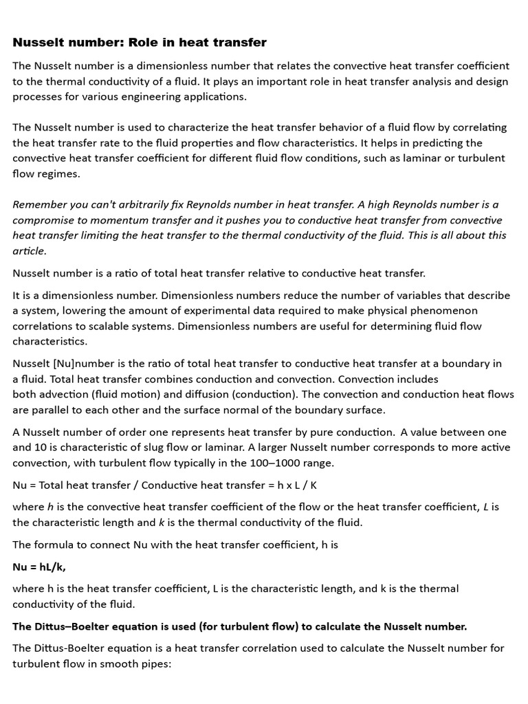 Nusselt Number | PDF