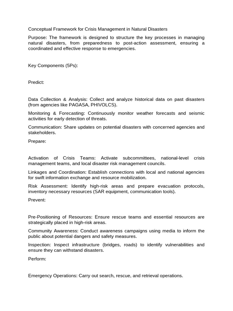Conceptual Framework For Crisis Management in Natural Disasters 2 | PDF
