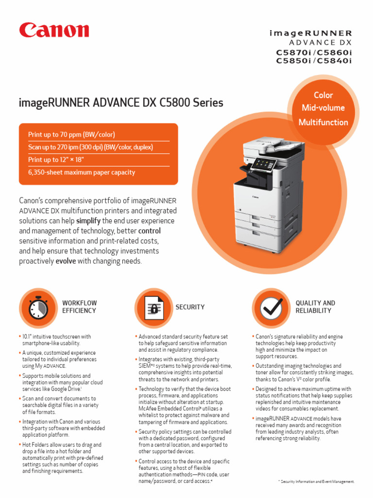 Enterprise iRADVDX C5800 Brochure | PDF