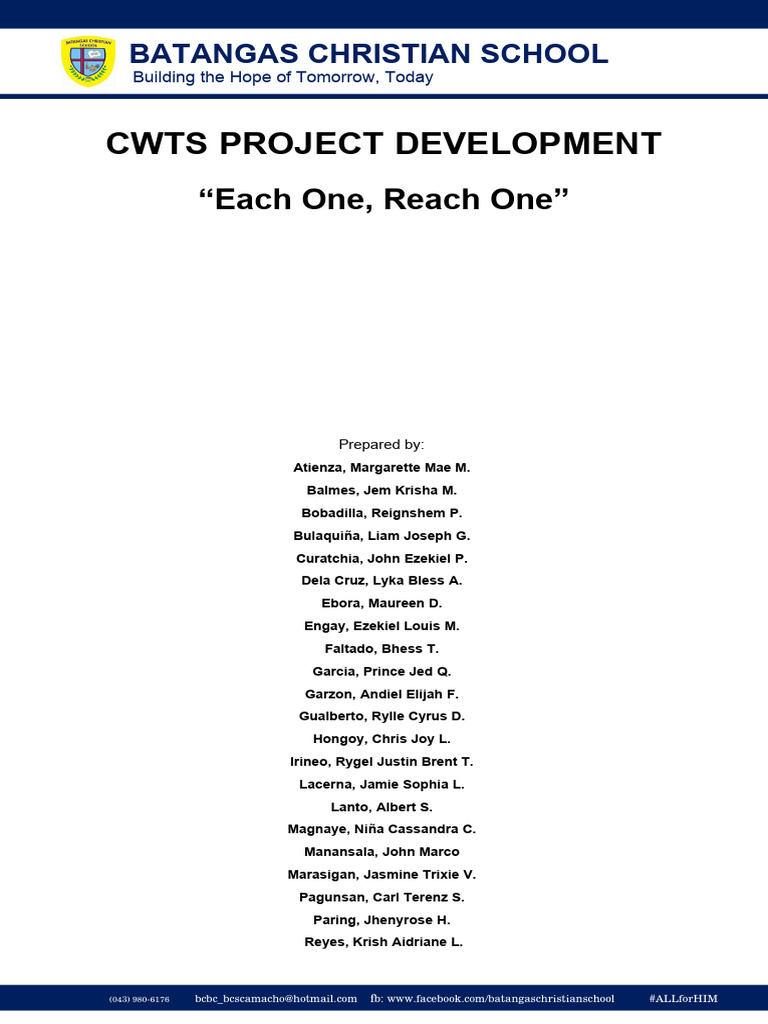 G1 CWTS Proposal Proposal Plan | PDF