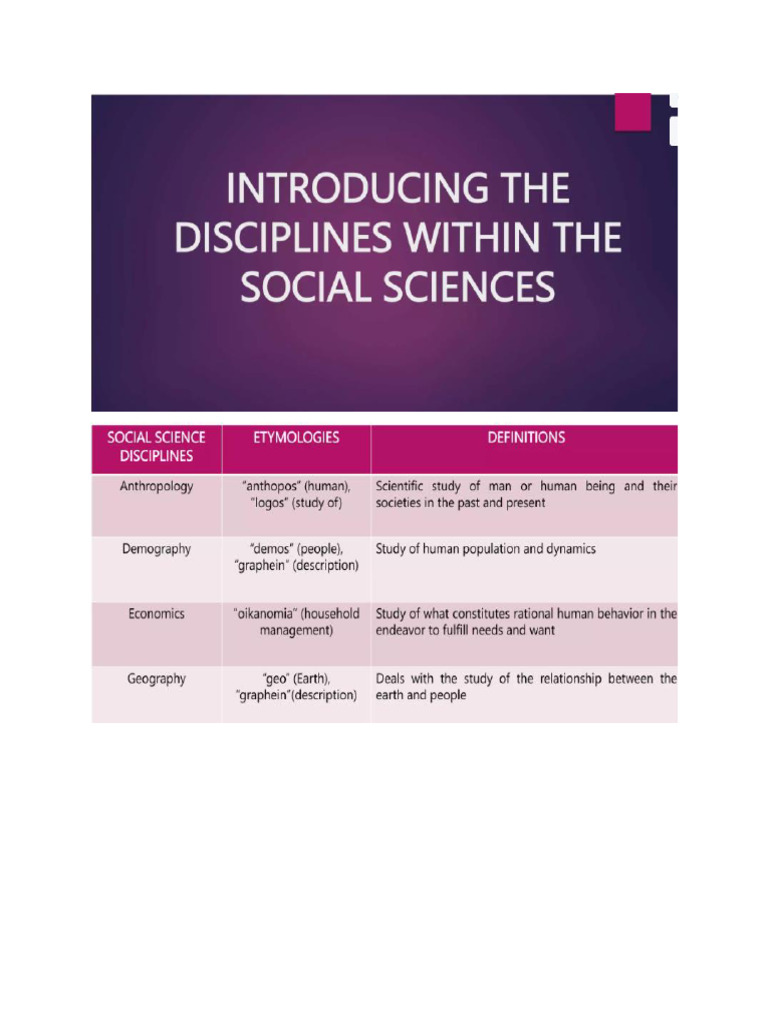 Social Science Disciplines | PDF