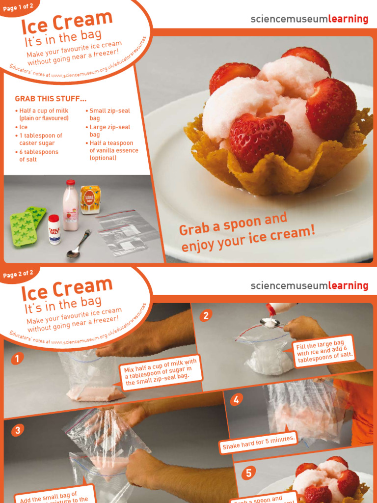 Making Ice Cream Instructions | PDF