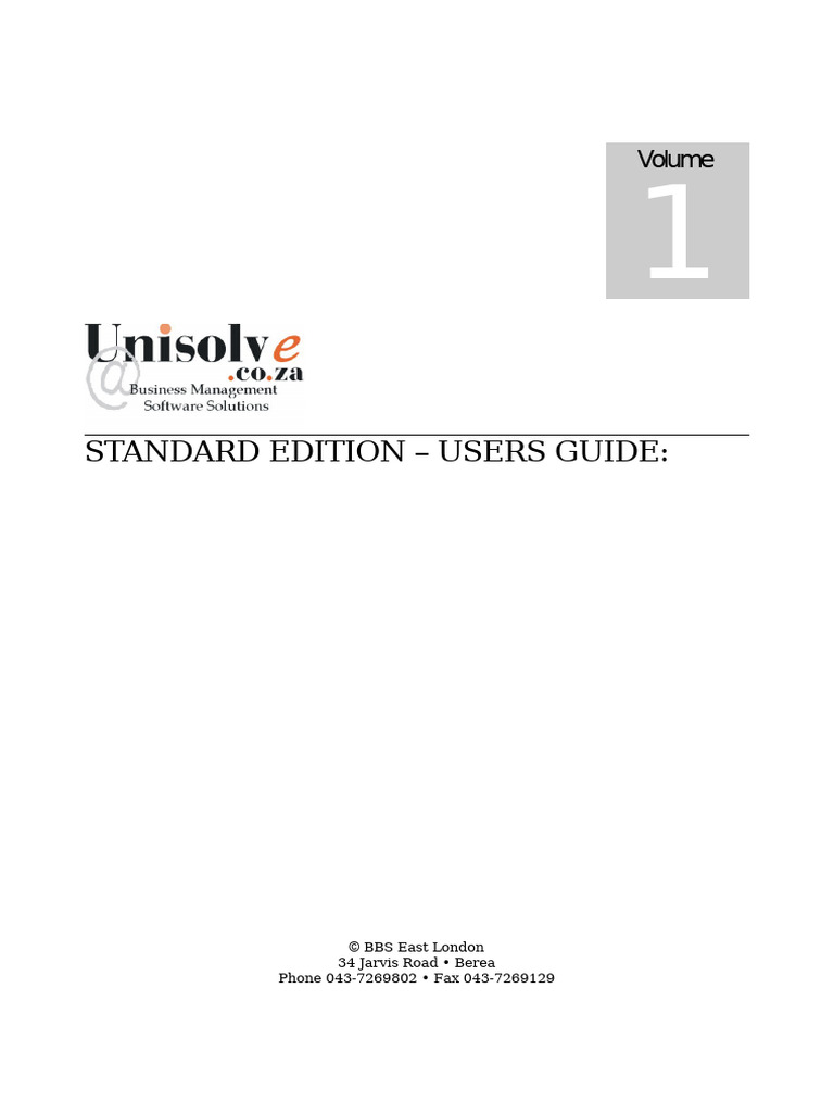Unisolve Standard Edition | PDF | Barcode | Value Added Tax