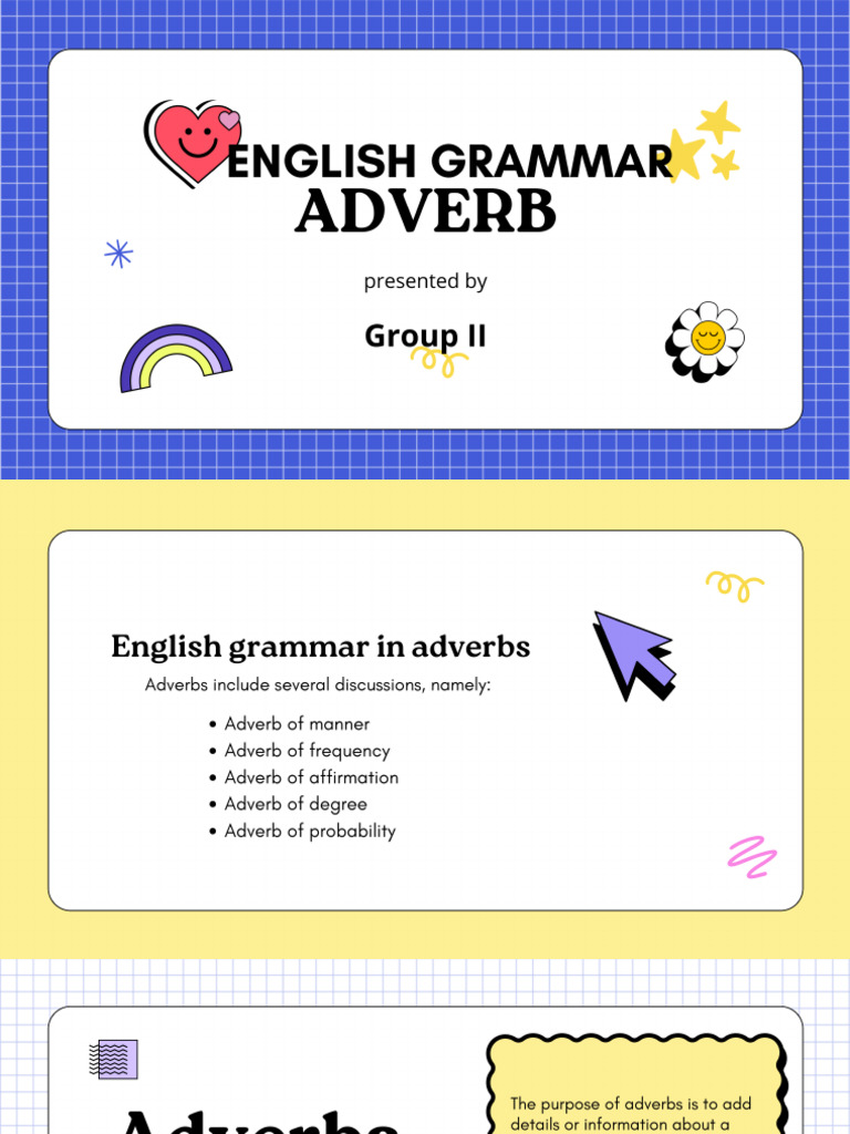 Parts of Speech Adverbs Presentation Colorful in Cute Style - 20241001 - 095838 - 0000 | PDF