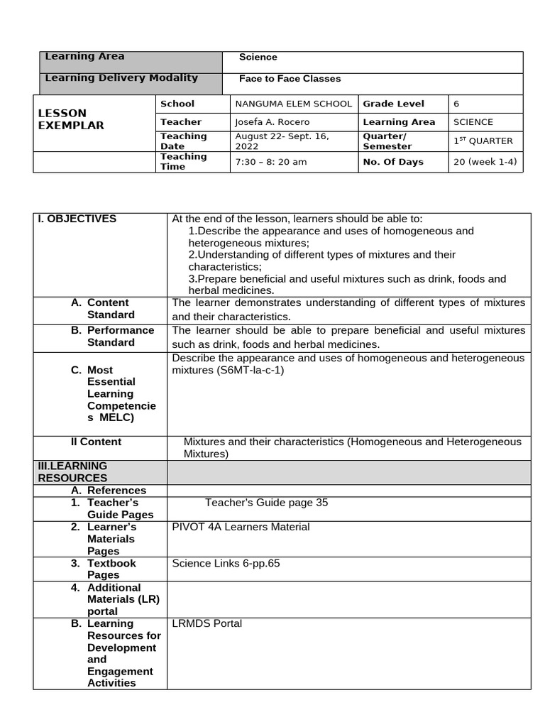 G6 Science Le Q1 Melc 1 | PDF