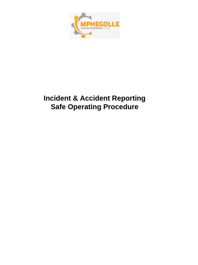 SOP01-Incident & Accident Reporting | PDF