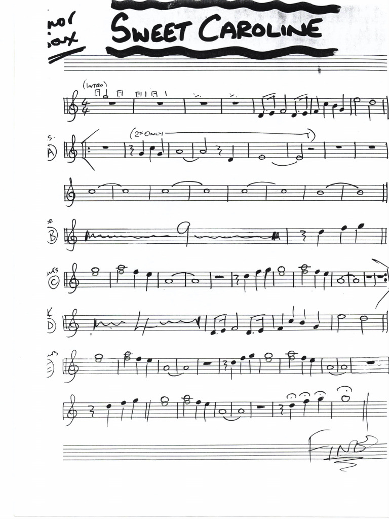 Sweet Caroline 2 Horn Line | PDF