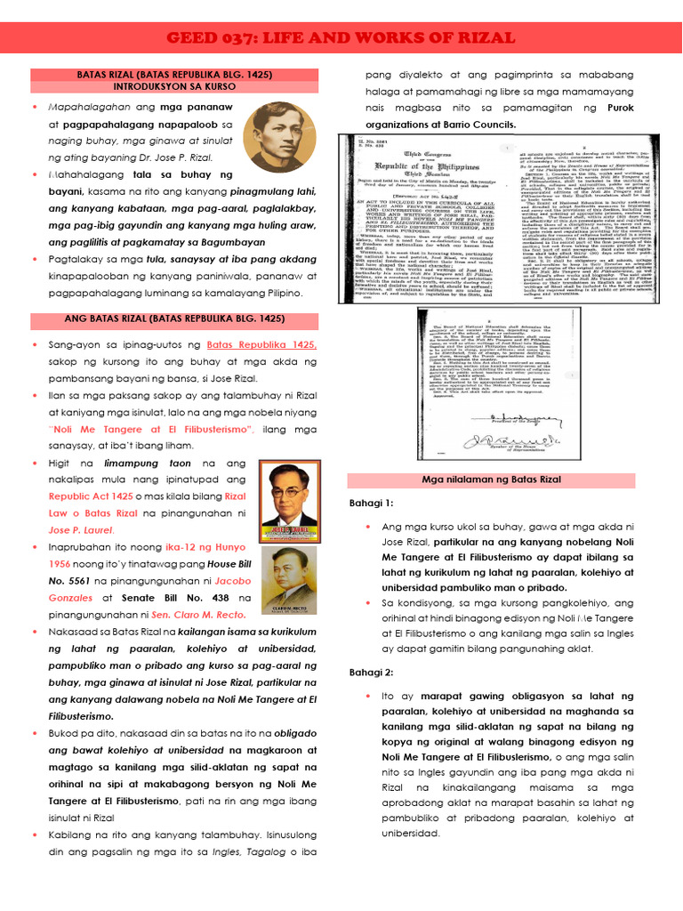 Rizal Aralin 1 | PDF