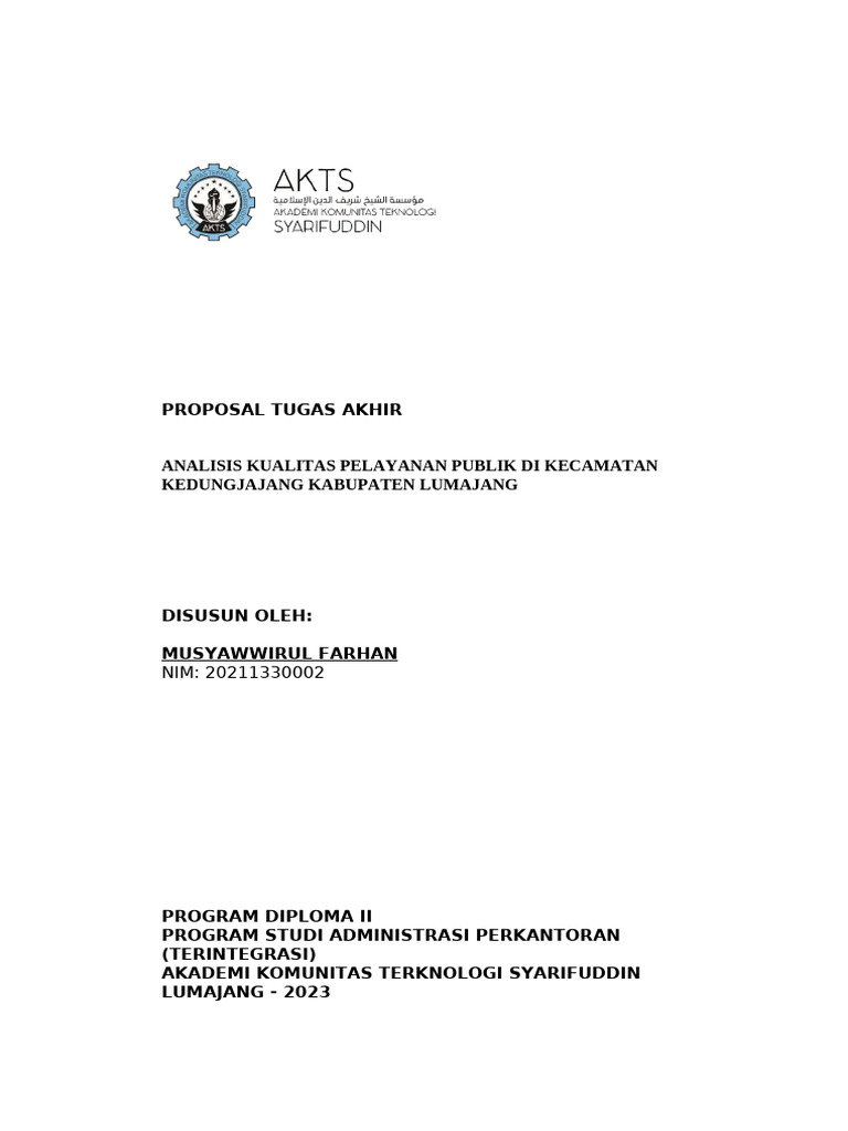 Proposal Tugas Akhir Farhan | PDF