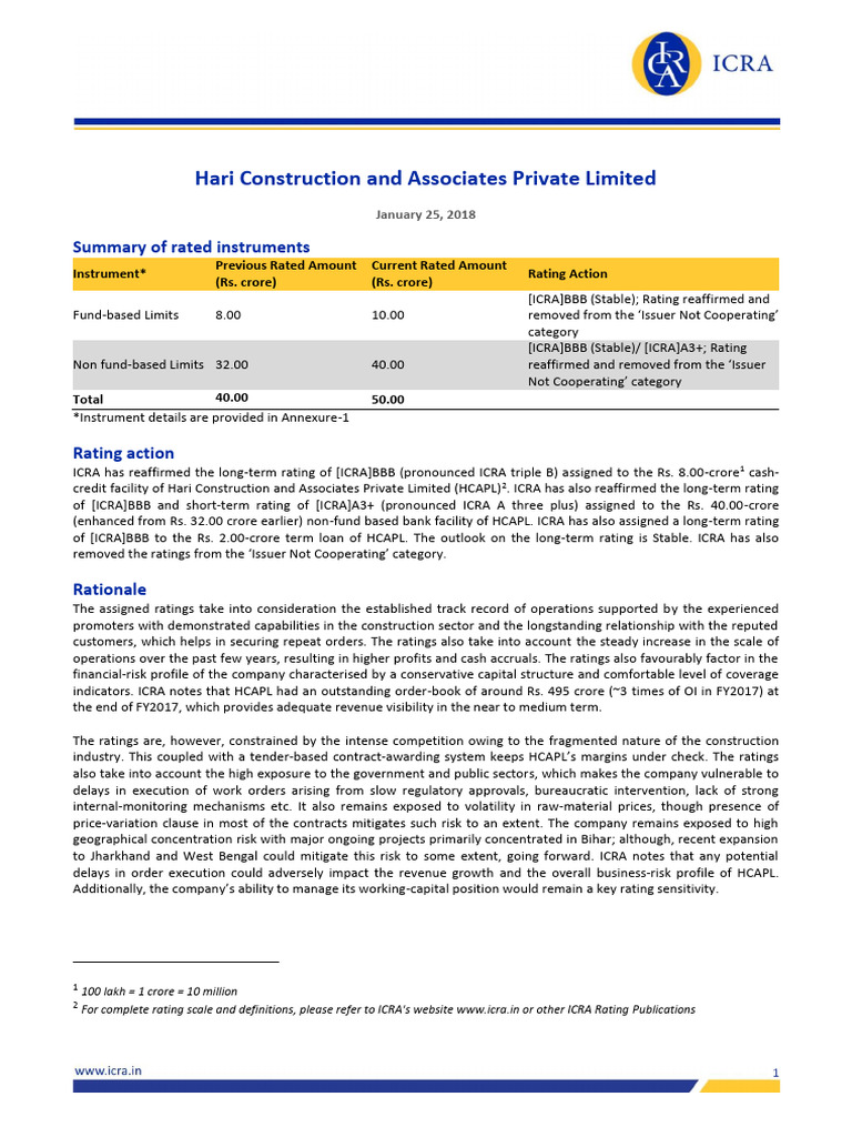 Hari Construction R 25012018 | PDF