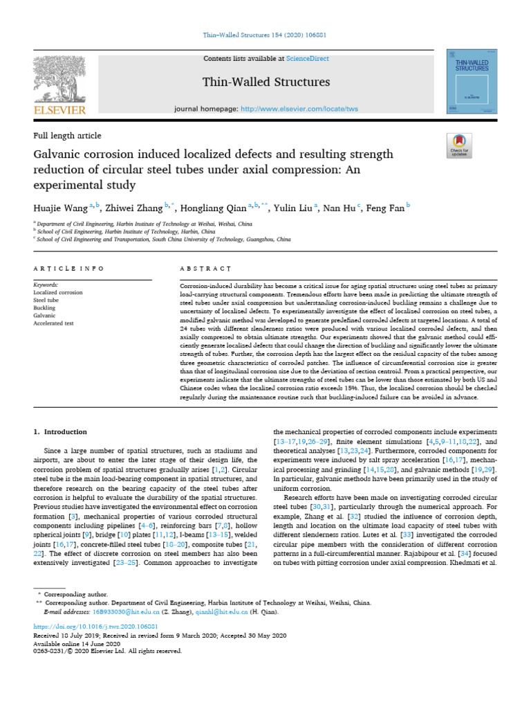 Galvanic Corrosion Induced Localized Defects and Resulting Strength ...