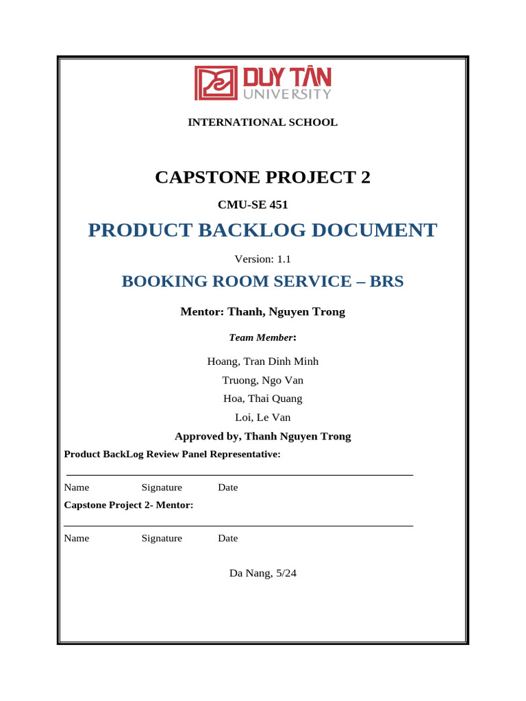 Booking Room Service Product Backlog | PDF | Scrum (Software ...