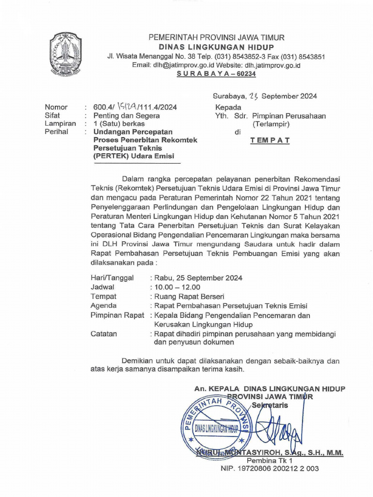 Und Percepatan Pertek Emisi 25 September 2024 | PDF