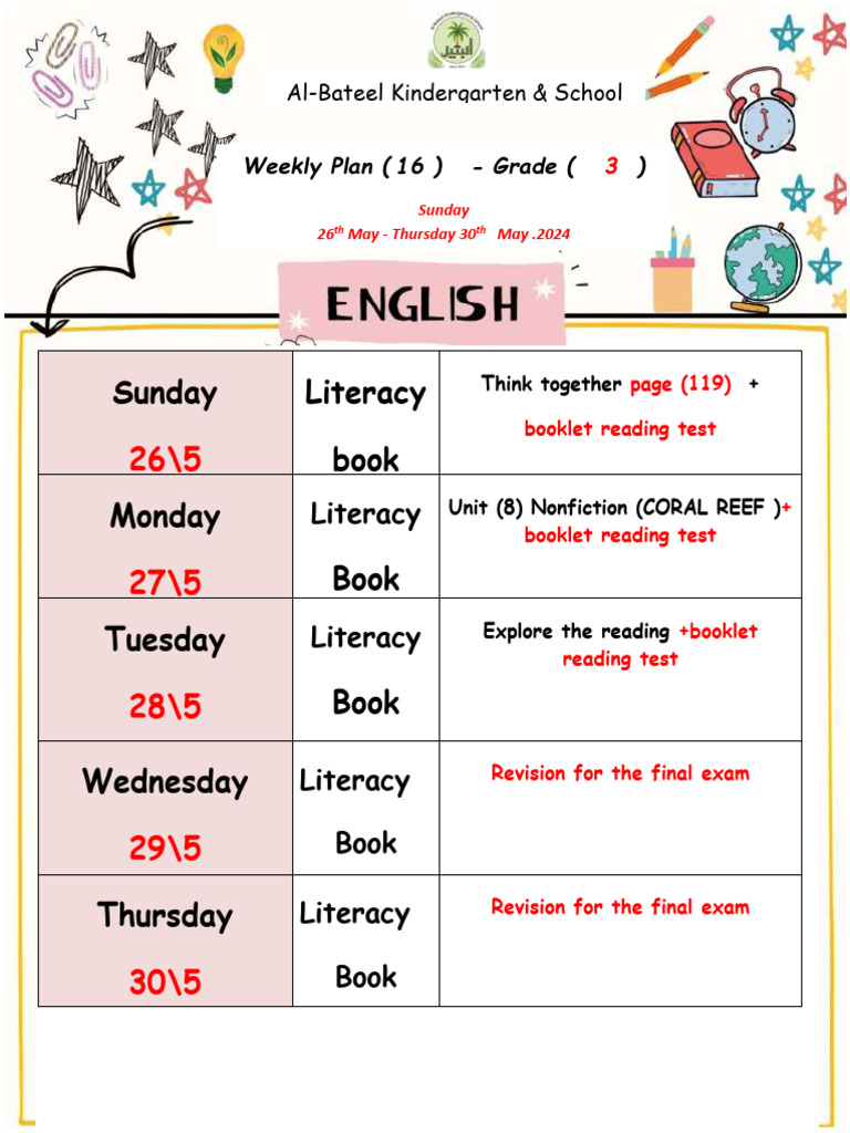Weekly Plan 16 - Grade 3 | PDF