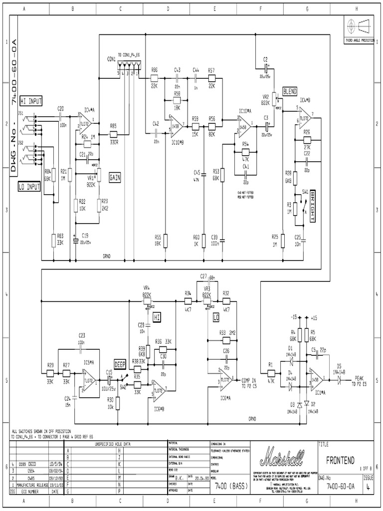 Marshall 7400 400w Amp Schematic Diagram | PDF