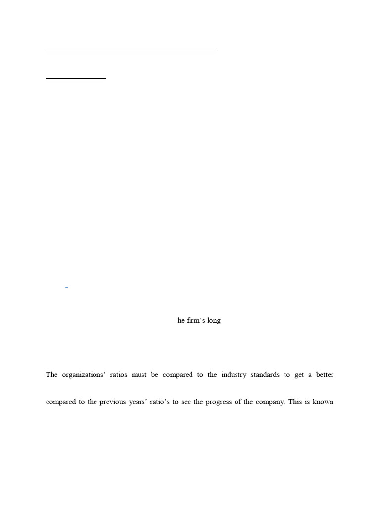 Ratio Analysis | PDF